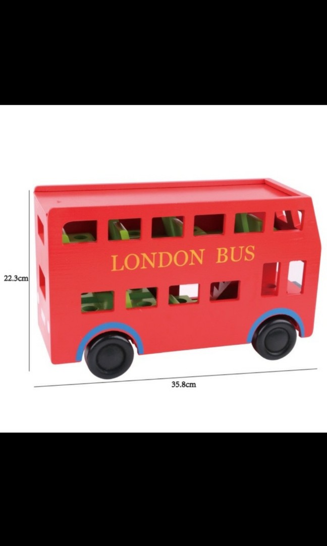 Wooden london bus toy, Hobbies & Toys, Toys & Games on Carousell