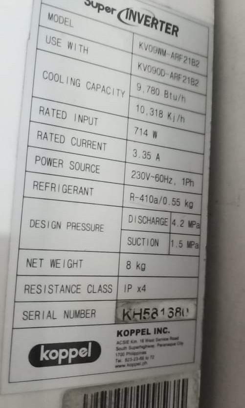 1hp split type inverter, TV & Home Appliances, Air Conditioning and ...