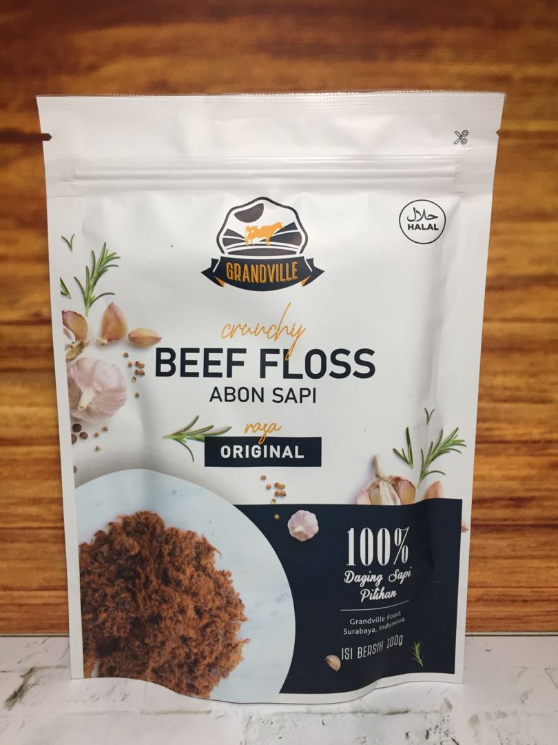 Beef Floss Abon Sapi Grandville rasa Original, Makanan & Minuman ...