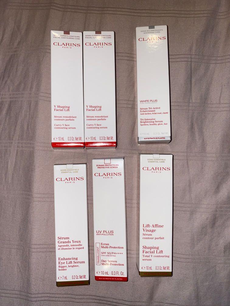 Clarins V shaping facial lift / white plus / enhancing eye lift serum ...