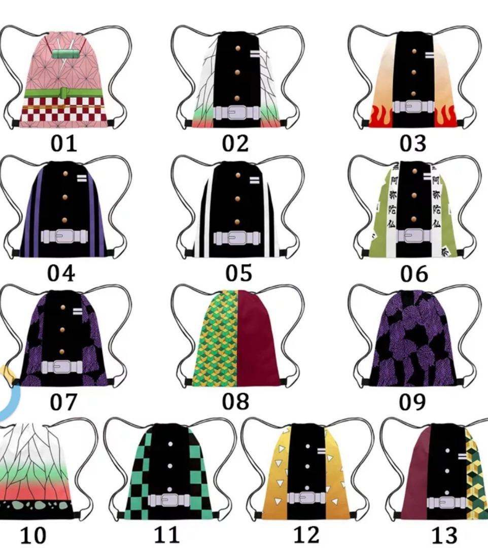 Demon slayer drawstring bag draw string kimetsu no yaiba anime cute bag ...