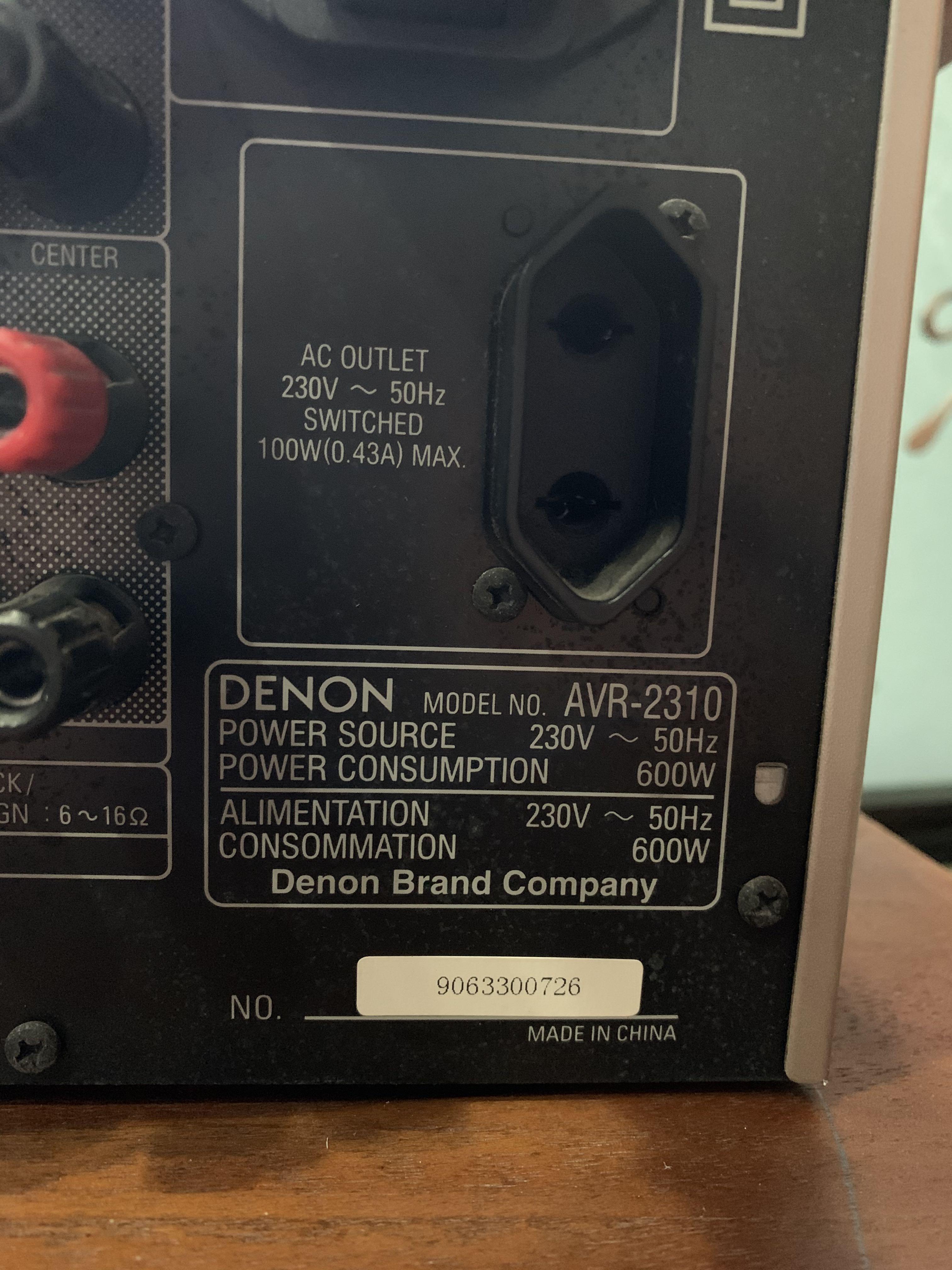 Denon AVR-2310 Surround/Receiver, Audio, Soundbars, Speakers ...
