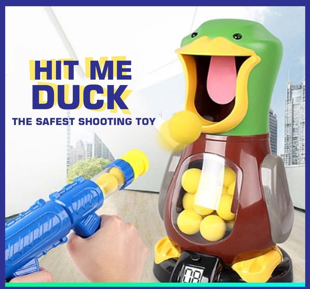 Hit Me Duck Shooting Toy Set 1 Gun 20 Soft Bullets Kids Toy Air powered ...