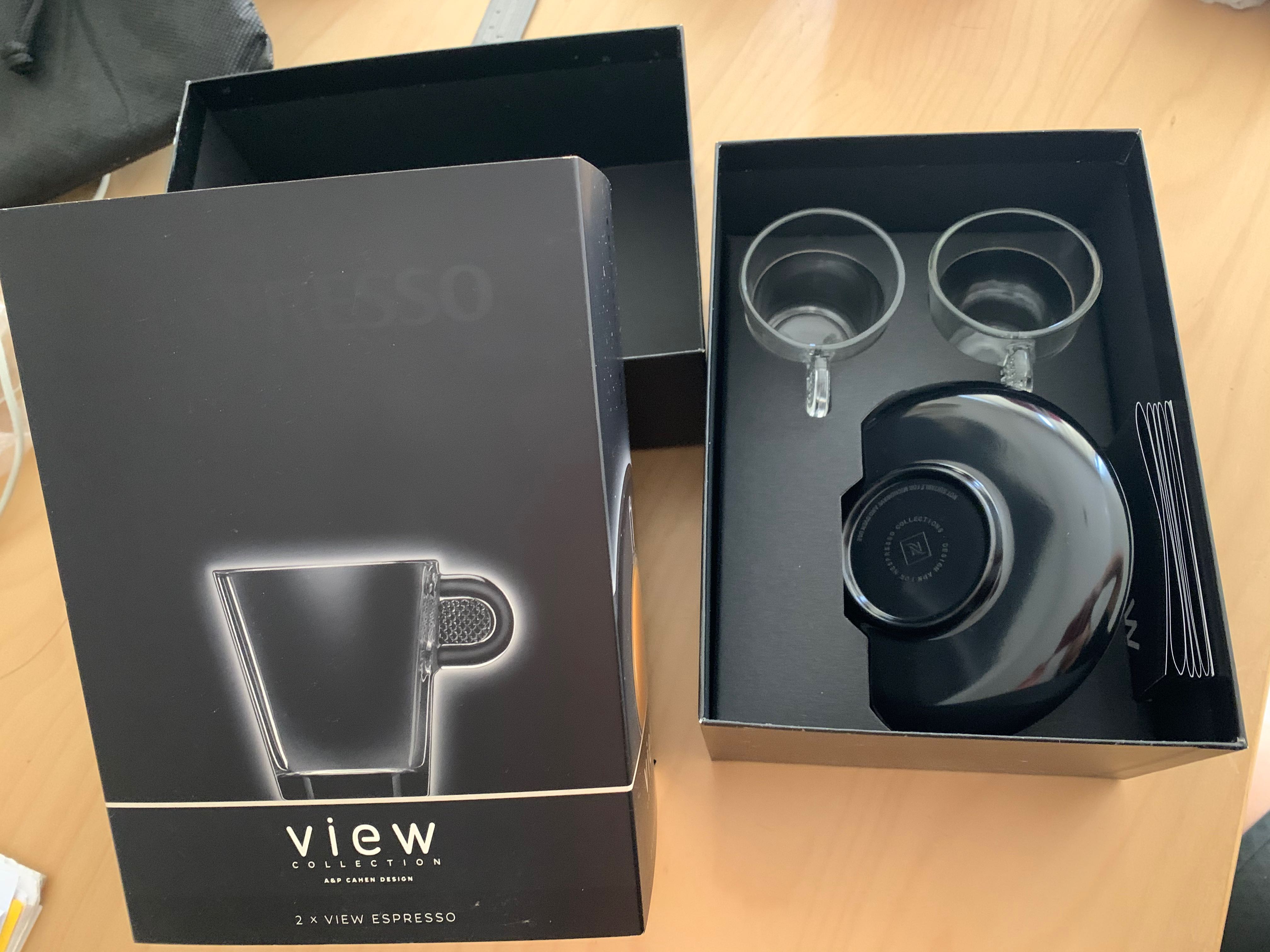 Nespresso View Collection Twin Espresso Cups With Saucers Only Set