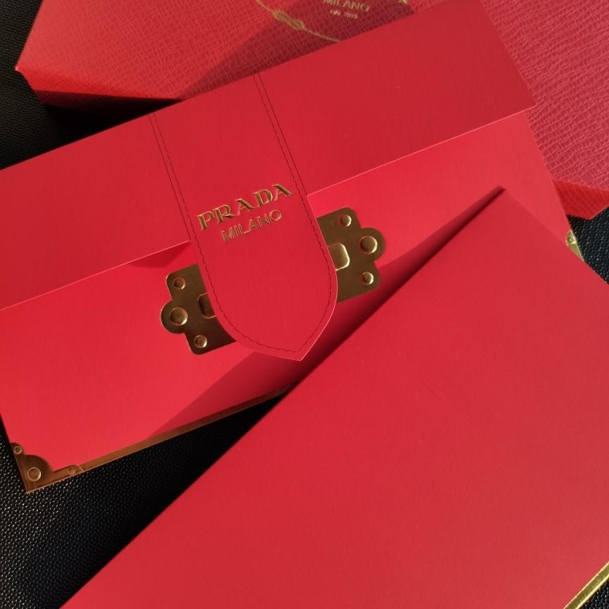 prada red packet ang bao red envelope, Luxury, Accessories on Carousell
