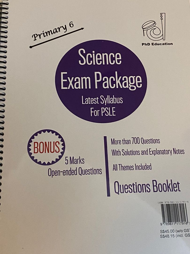 Science Exam a package for PSLE with answer booklet, Hobbies & Toys ...