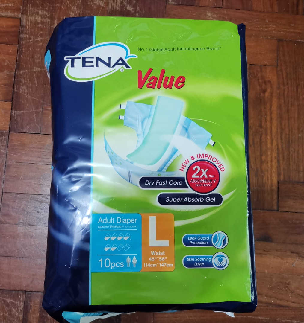 Tena Adult Diapers L , 10 pcs per pack as shown in picture. Only 4 ...