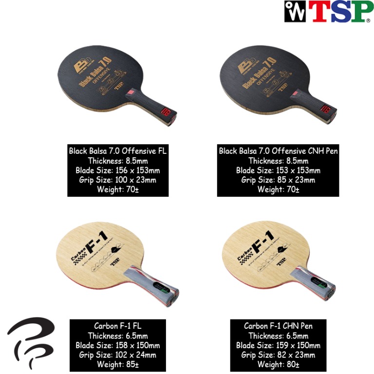 TSP Black Balsa 7.0 Offensive FL/CHN Pen, Carbon F-1 FL/CHN Pen, Sports Equipment, Sports ...