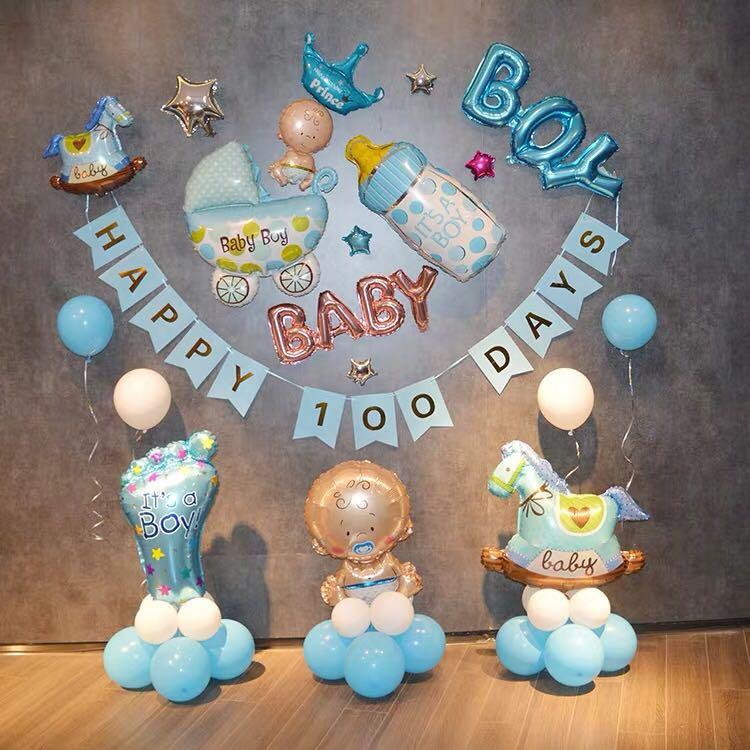[Local Ready Stock] Baby Shower 100 Days Happy Birthday Decoration ...