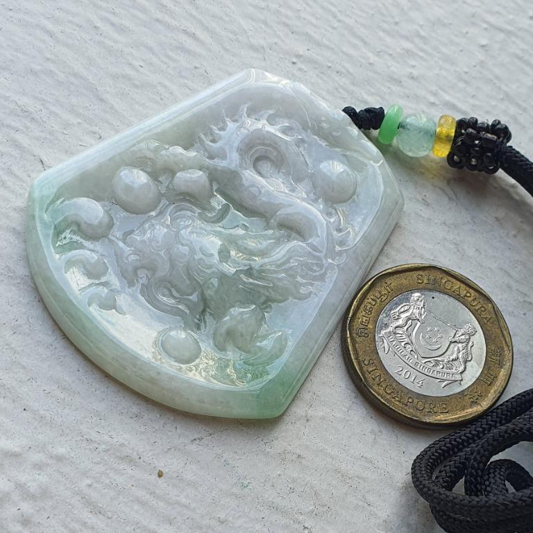 Certified Type A Jadeite Pendant Display Moonlight Bright Green Jade ...