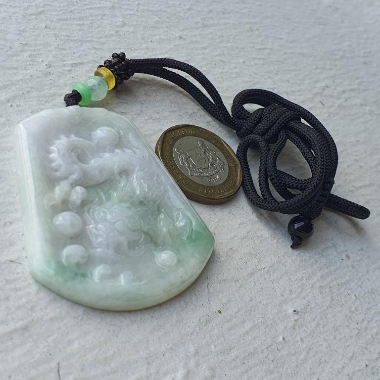 Certified Type A Jadeite Pendant Display Moonlight Bright Green Jade ...