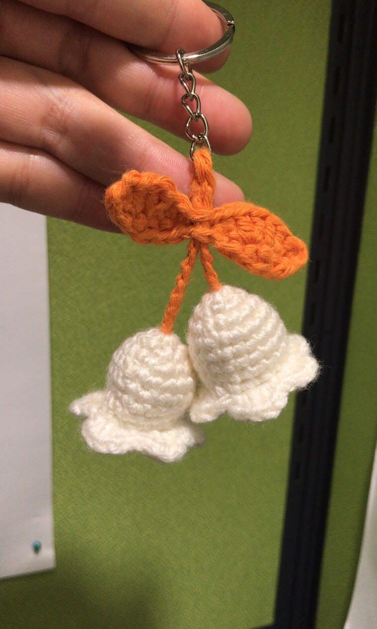 Crochet bell flower keychain, Hobbies & Toys, Stationery & Craft ...