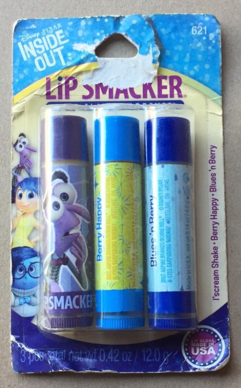 Disney - Pixar Inside Out Lip Smackers Set of 3 Lip Balms, Beauty ...
