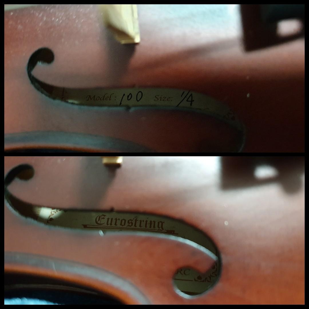 Eurostring Violin 100 size 1/4, Hobbies & Toys, Music & Media, Musical ...