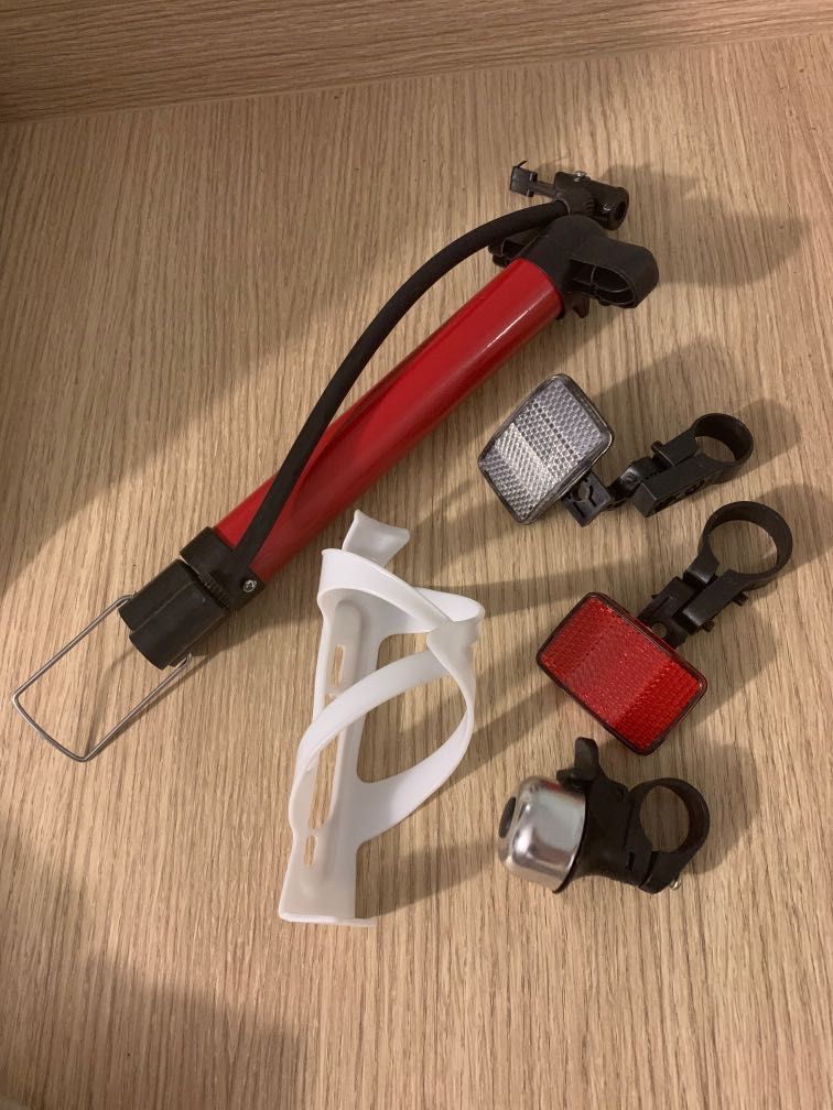 Full bicycle set - lights, bell, pump, reflexes, bottle holder, Sports ...