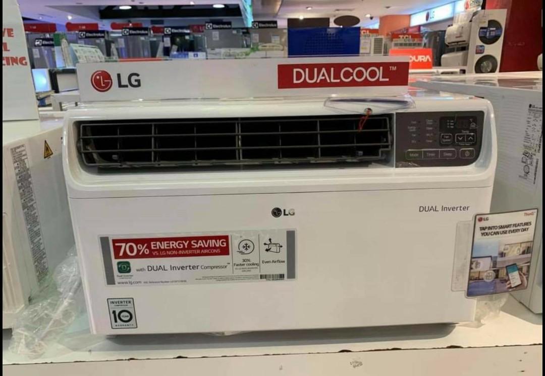 Lg dual inverter window type aircon brandnew, TV & Home Appliances, Air ...