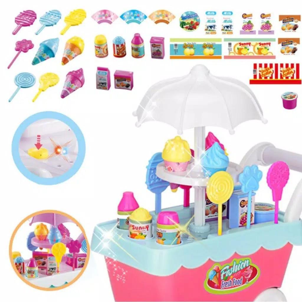 Mainan Gerobak dorongan es krim mainan anak trolli Mainan Anak Trolley trolly the sweet ice ...