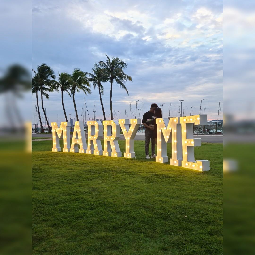 MARRY ME MARQUEE LIGHTS NEON SIGN LIFE SIZE GIANT LETTERS & LIGHTS for ...
