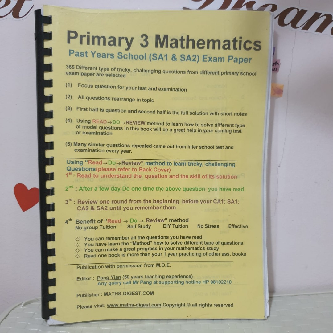 Math Digest - Math Assessment book Primary 3, Hobbies & Toys, Books ...