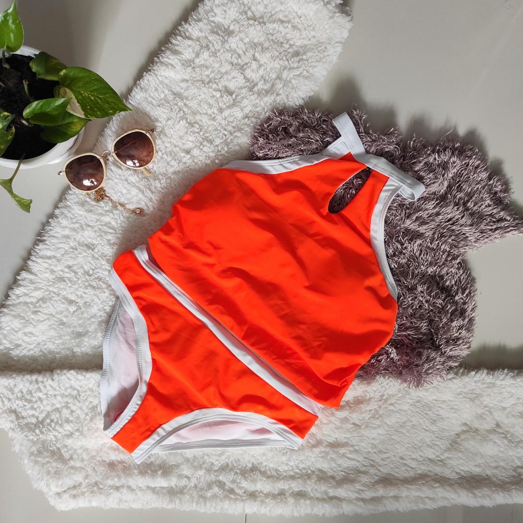 Neon Two Piece Swimsuit, Women's Fashion, Swimwear, Bikinis & Swimsuits ...