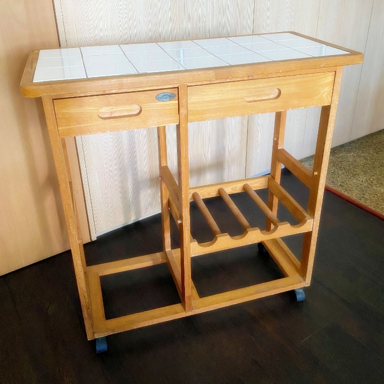Pennsylvania House Tiles Top Kitchen Trolley Kitchen Island Cart ...