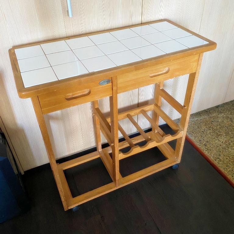Pennsylvania House Tiles Top Kitchen Trolley Kitchen Island Cart ...