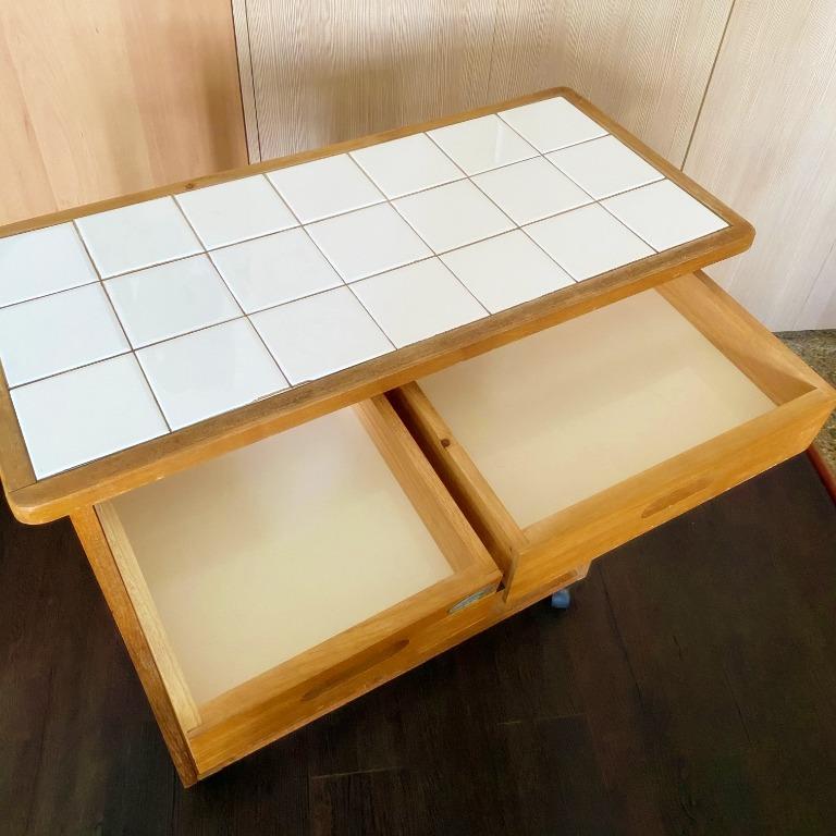 Pennsylvania House Tiles Top Kitchen Trolley Kitchen Island Cart ...