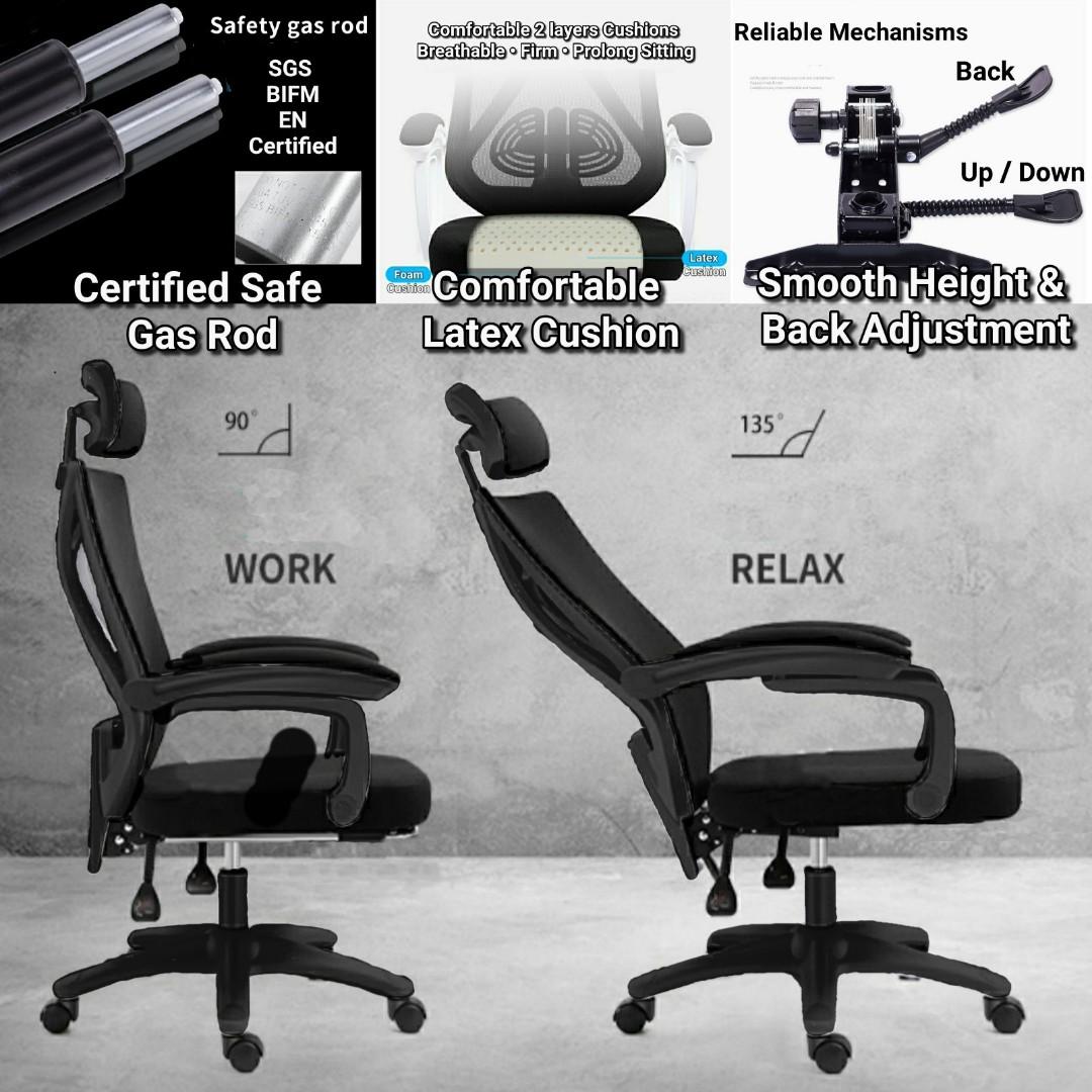 Posture Support Gaming/Office/Home Computer Chair with Height, Headrest ...