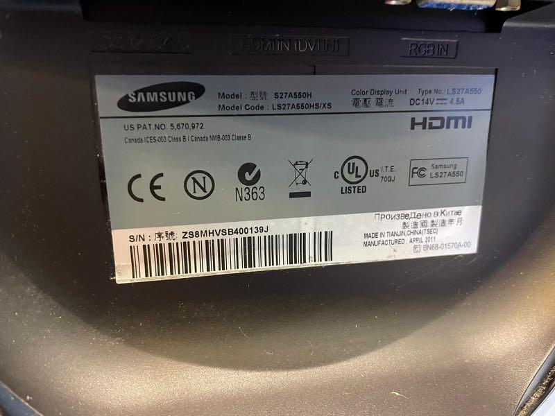 Samsung 27” LED PC Monitor, Computers & Tech, Parts & Accessories ...