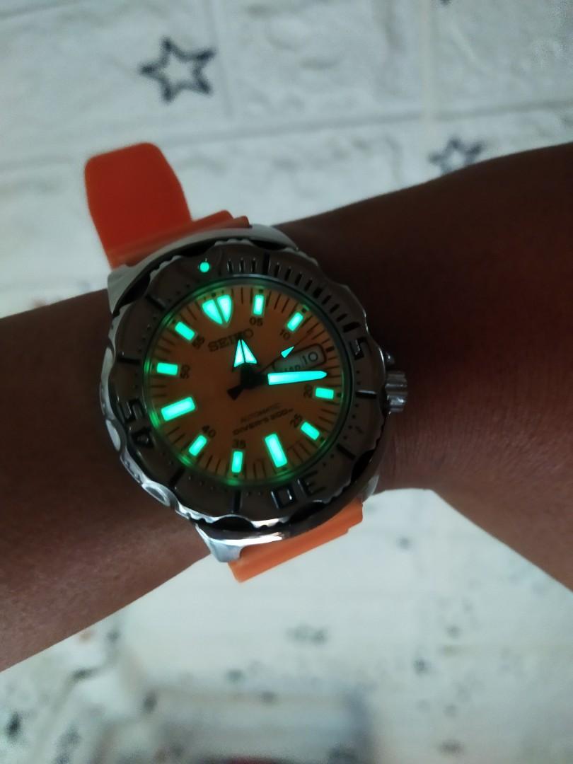 Seiko Monster Orange Dial., Men's Fashion, Watches & Accessories ...