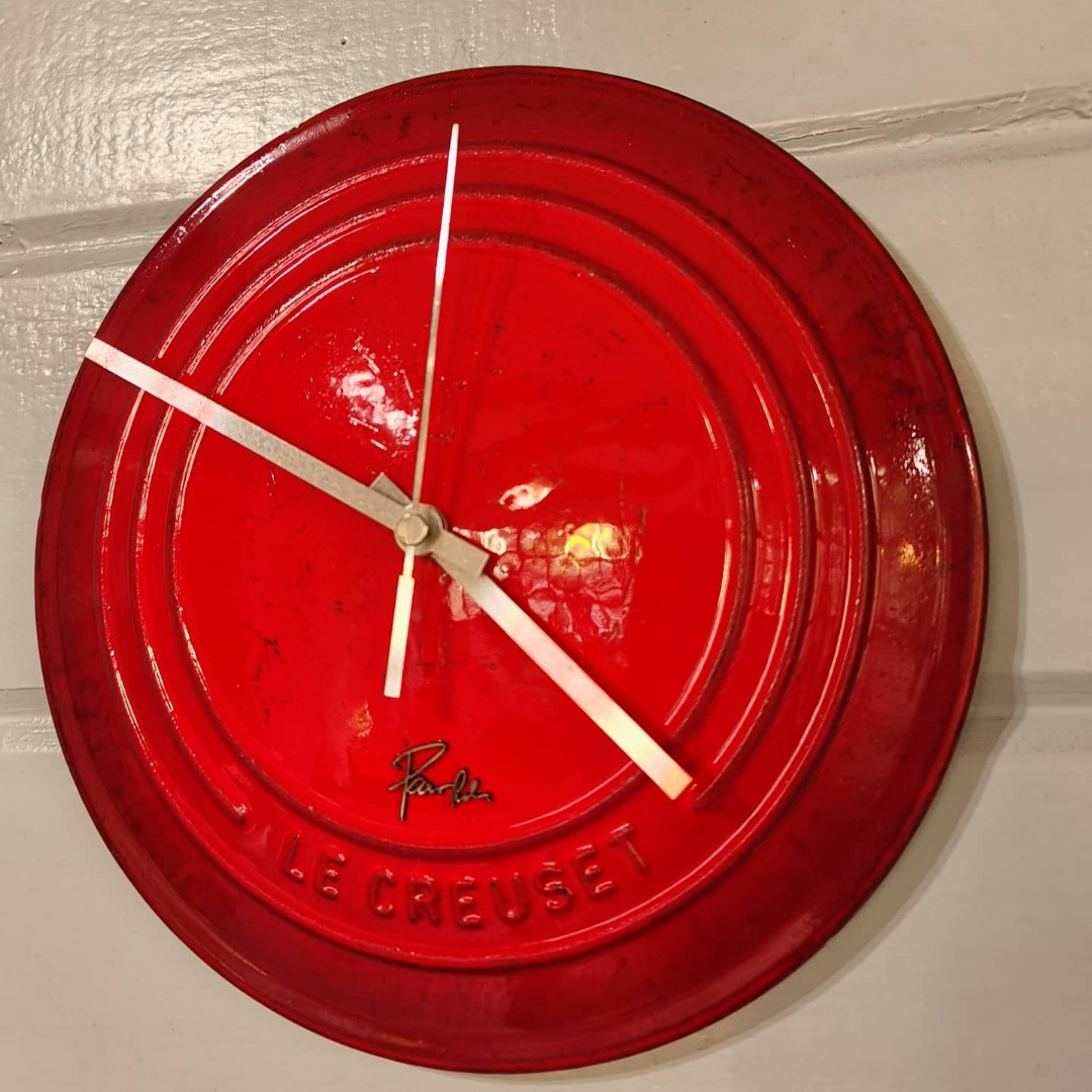 Vintage Le creuset repurposed wall clock, Furniture & Home Living, Home ...