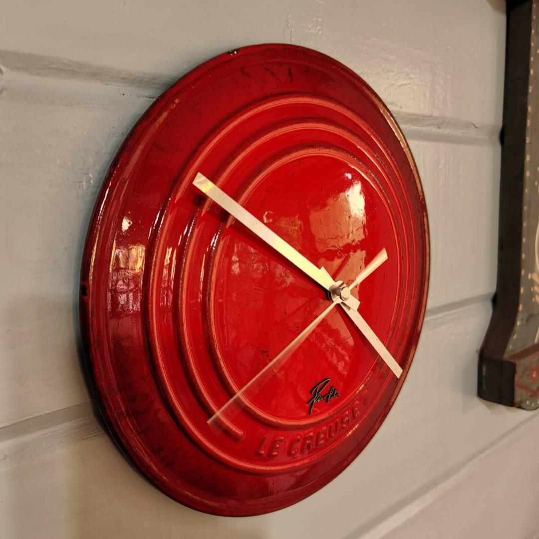 Vintage Le creuset repurposed wall clock, Furniture & Home Living, Home ...