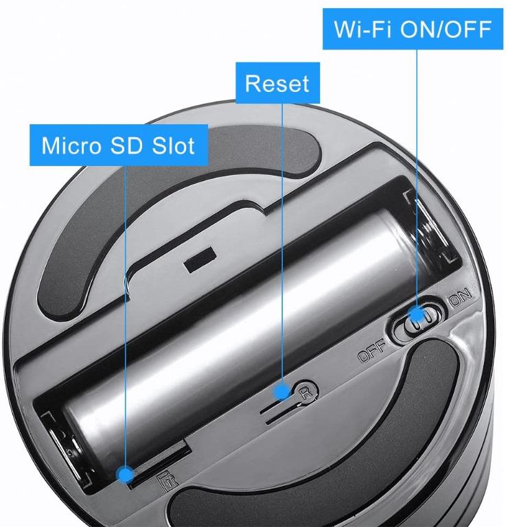 WIFI Hidden Camera Bluetooth Speaker 1080P Spy Camera with 180°Rotate ...