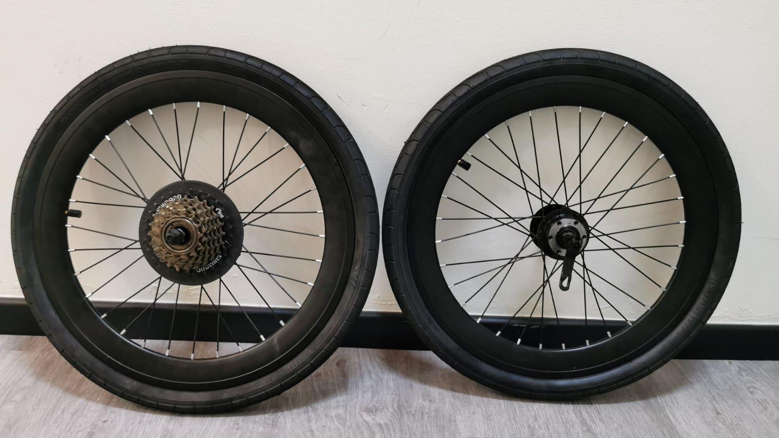 Java Zelo stock 406 wheelset (wheel set with rim, tyre, tube, skewer ...