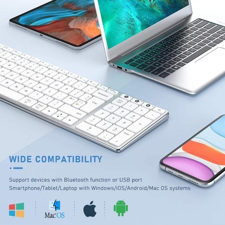 Jelly Comb Dual Bluetooth + 2.4 G USB Wireless Keyboard, Multi Devices ...