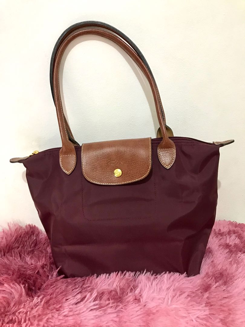 Longchamp small long handle bag Maroon, Women's Fashion, Bags & Wallets ...