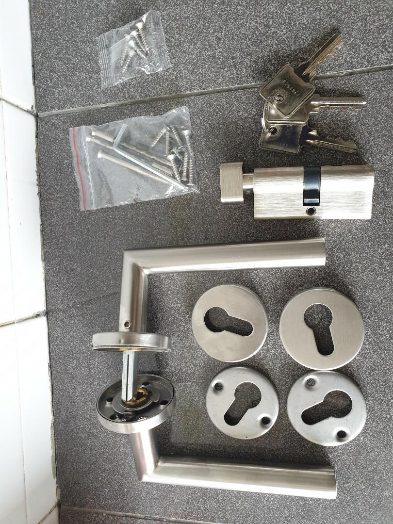 Main Door lock, complete set, Furniture & Home Living, Furniture, Other ...