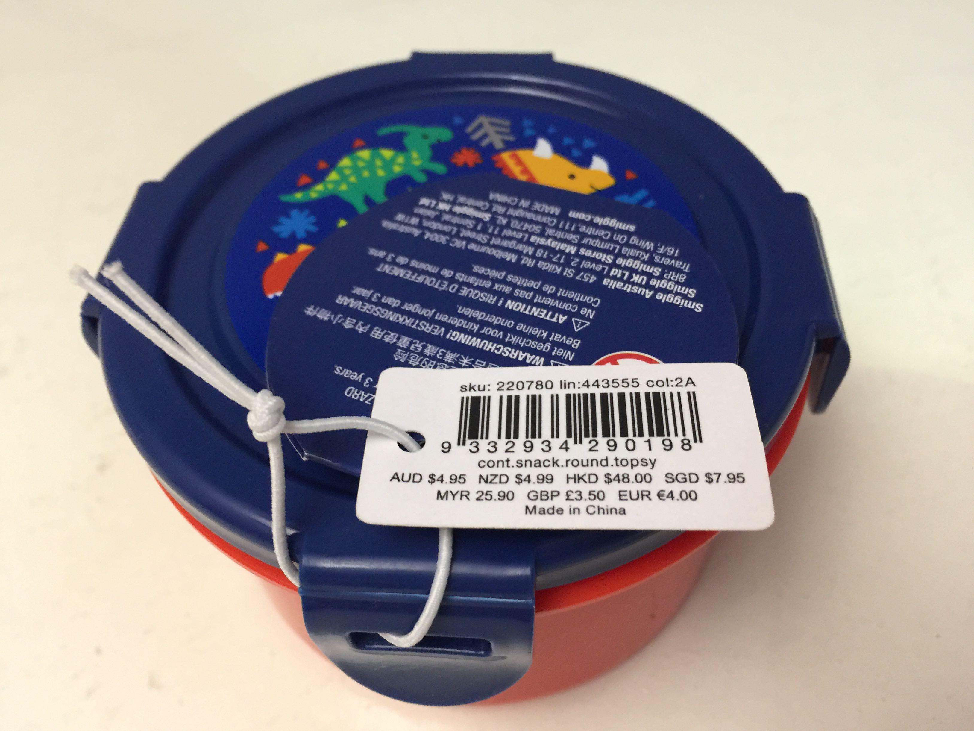 Smiggle Mini Round Dino Tupperware, Babies & Kids, Nursing & Feeding ...