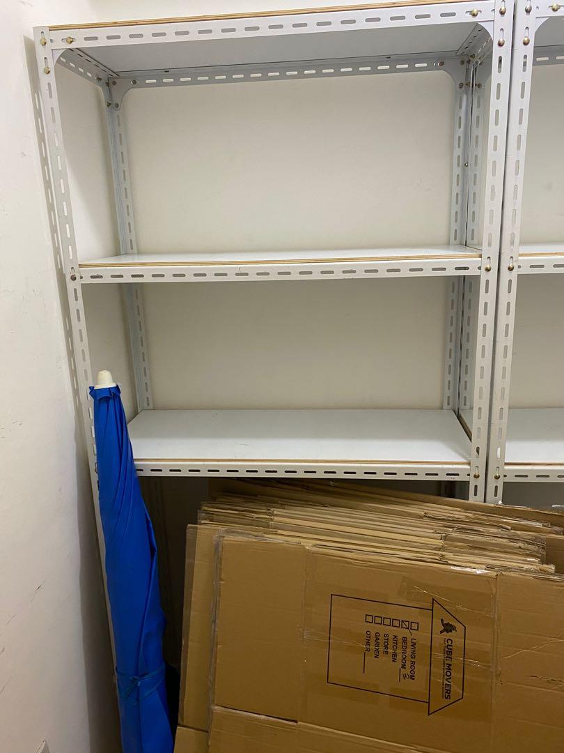 Standard HDB Storeroom 4 Tier L Shape Racks, Furniture & Home Living ...