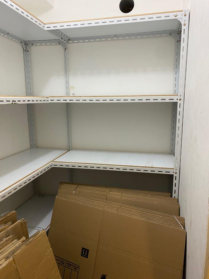 Standard HDB Storeroom 4 Tier L Shape Racks, Furniture & Home Living ...