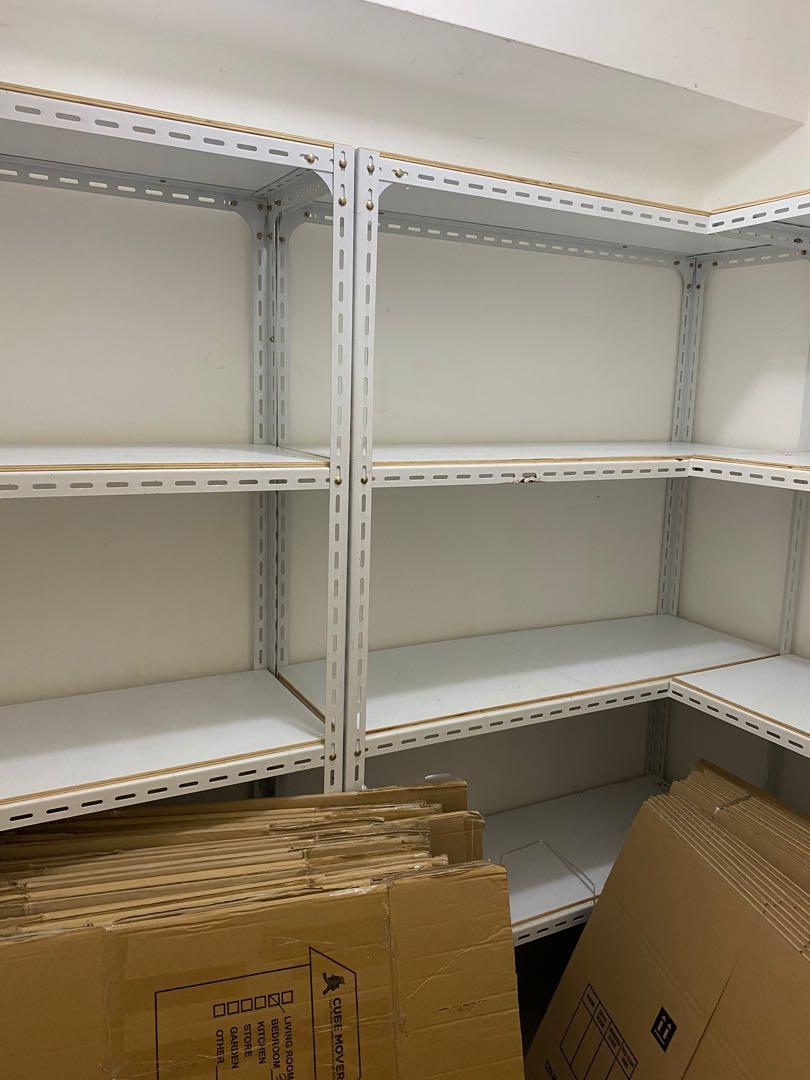 Standard HDB Storeroom 4 Tier L Shape Racks, Furniture & Home Living ...