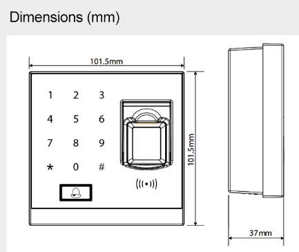 ZKTeco X8-BT Biometric Fingerprint Reader for Access Control with ...