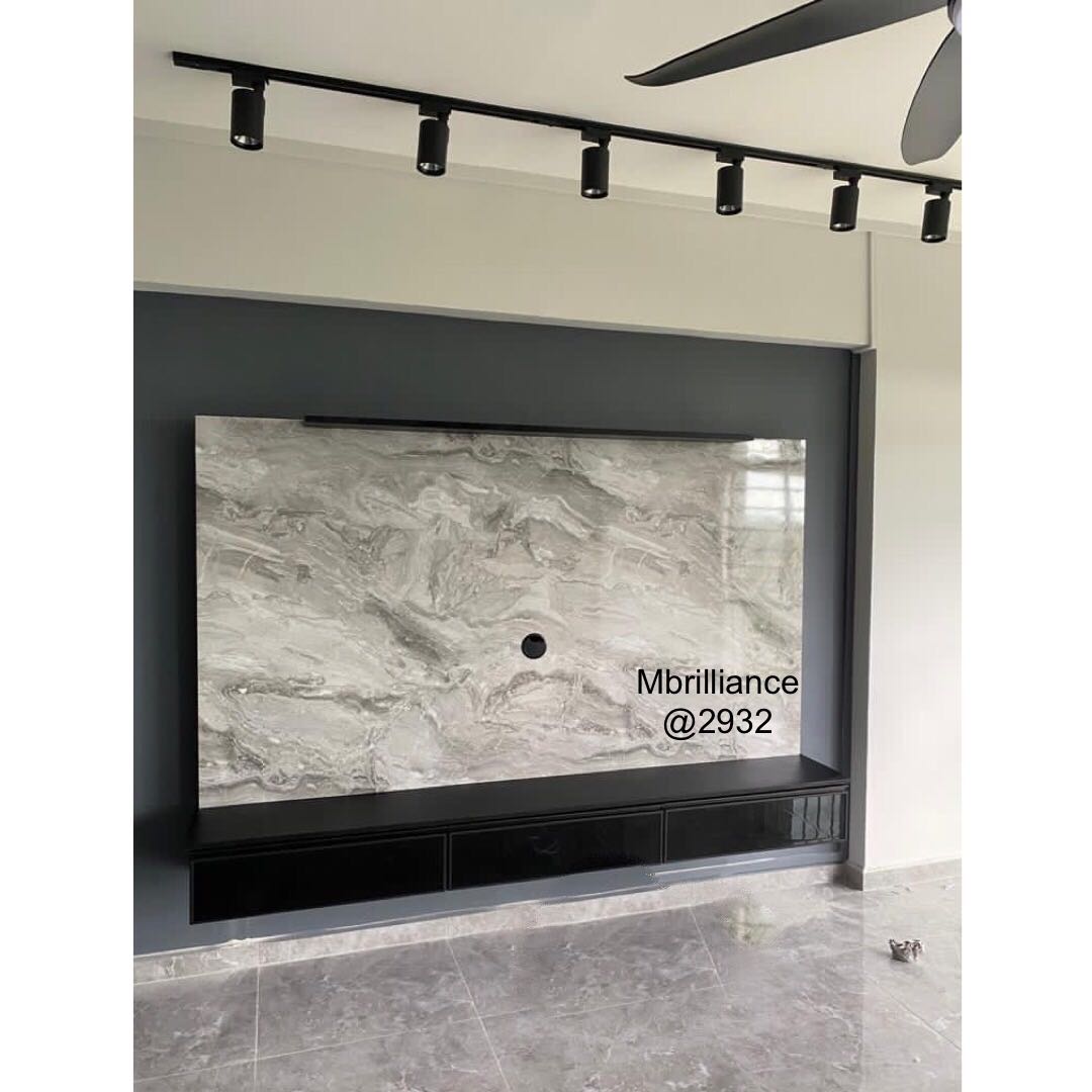 Custom made tv console feature wall, Furniture & Home Living, Furniture ...