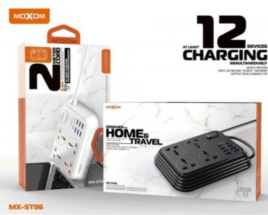 MOXOM 4 Anti-Static Power Socket (4 Socket, 6 USB Ports, 2 Type-C Ports ...