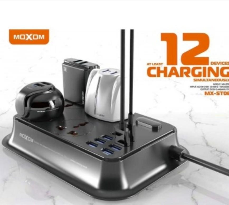 MOXOM 4 Anti-Static Power Socket (4 Socket, 6 USB Ports, 2 Type-C Ports ...