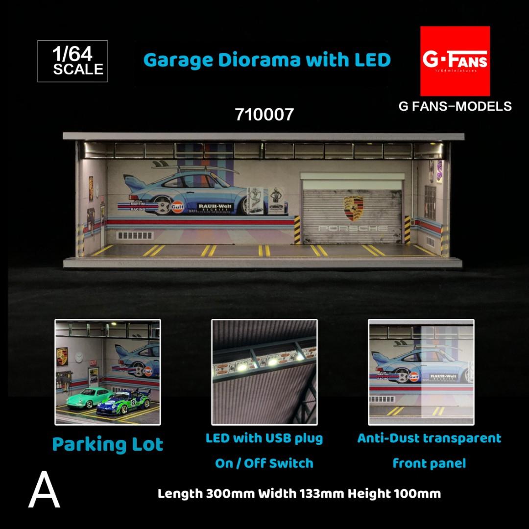Pre-order 預訂 G FANS-MODELS 1/64 帶燈車庫場景模型, 興趣及遊戲, 玩具 & 遊戲類 - Carousell