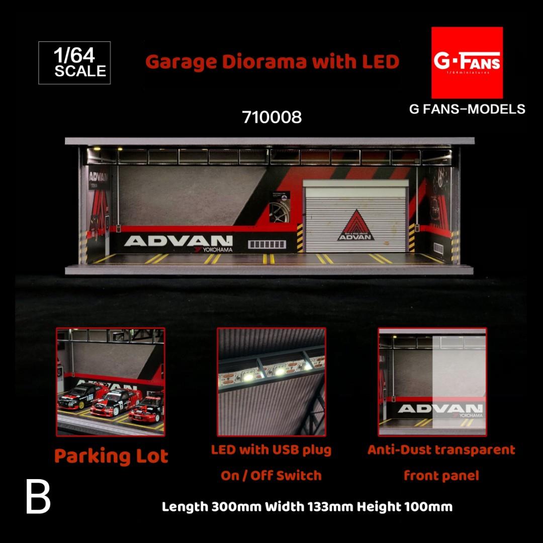 Pre-order 預訂 G FANS-MODELS 1/64 帶燈車庫場景模型, 興趣及遊戲, 玩具 & 遊戲類 - Carousell