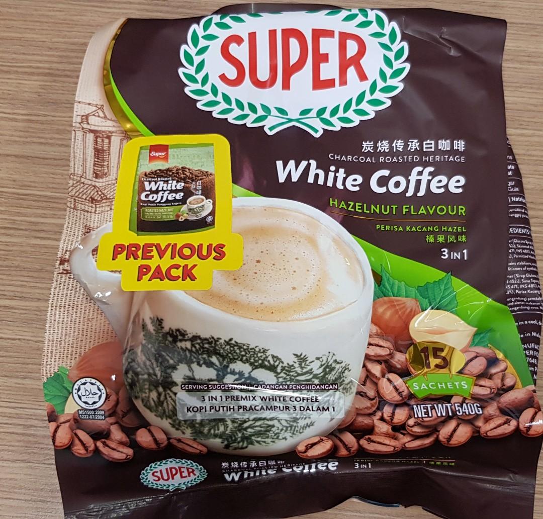 Super White Coffee Hazelnut Flavour, Food & Drinks, Beverages on Carousell