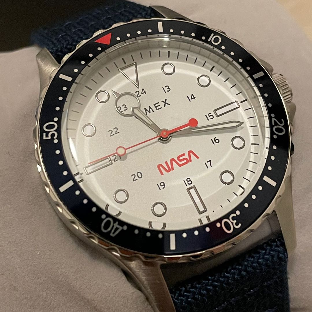 Timex + NASA 41mm Stainless Steel Watch 手錶, 名牌, 手錶 - Carousell