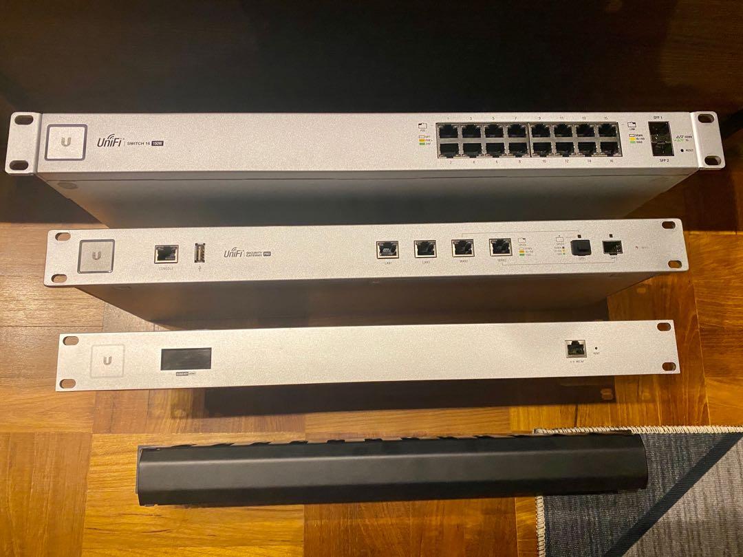 Ubiquiti Unifi Set - USG-Pro-4, USW-16-150W, CloudKey2+ with Rack mount ...